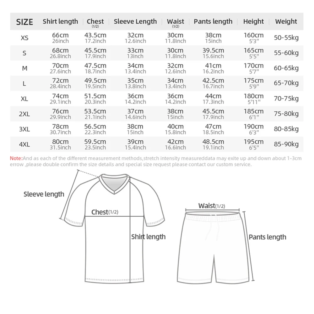 Accurate Soccer Jerseys Size Chart And Measurements Guide | atelier-yuwa.ciao.jp