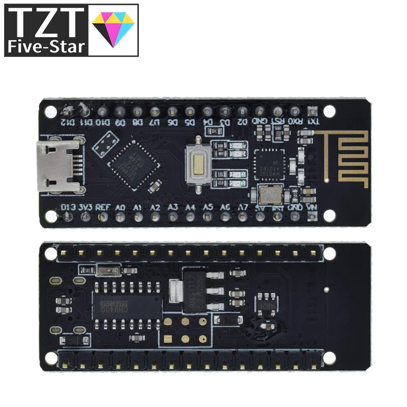 RF Nano for Arduino Nano V3.0, 마이크로 USB 나노 보드 ATmega328P QFN32 5V 16M ...