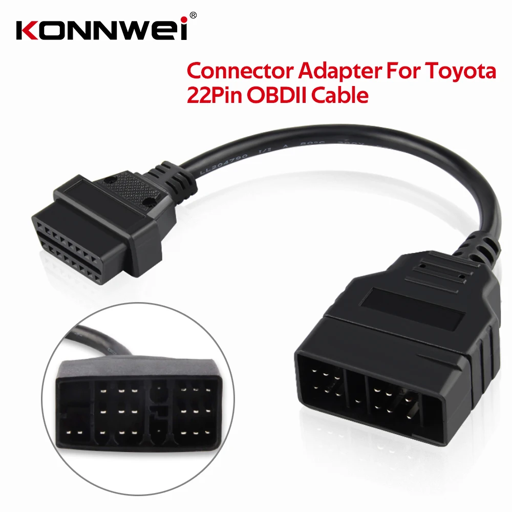 2021 Obd2 Diagnostic Connector 22 Pin To 16 Pin Connector Adapter For ...
