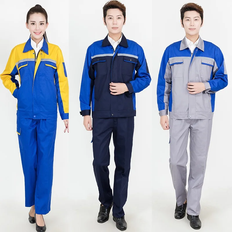 Work-Clothing-Set-Men-Women-Work-Jacket-Pants-Coverall-Reflective ...