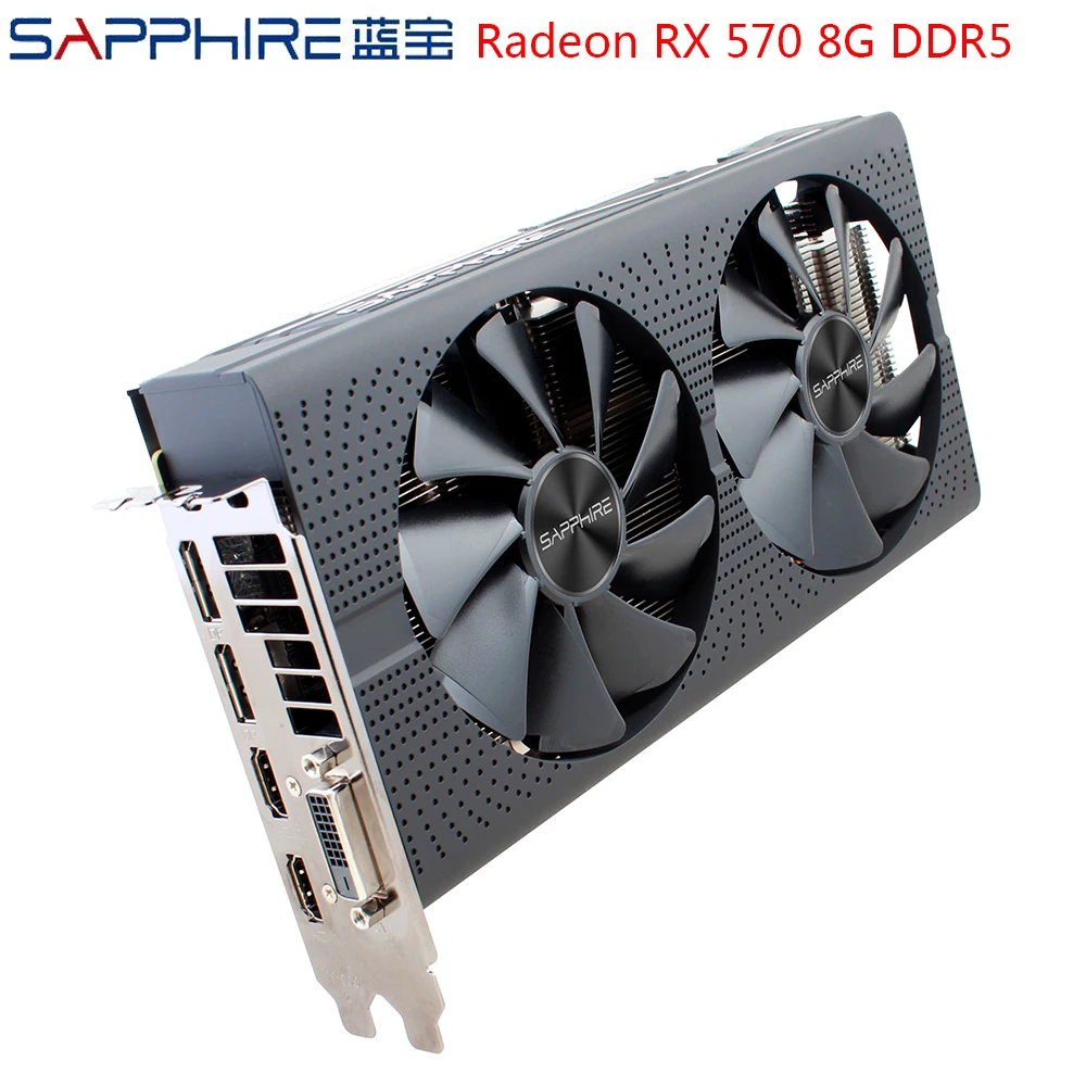사파이어 AMD Radeon RX 570 8GB 비디오 카드 게임용 PC 그래픽 카드 GPU RX570 8GB GDDR5 ...