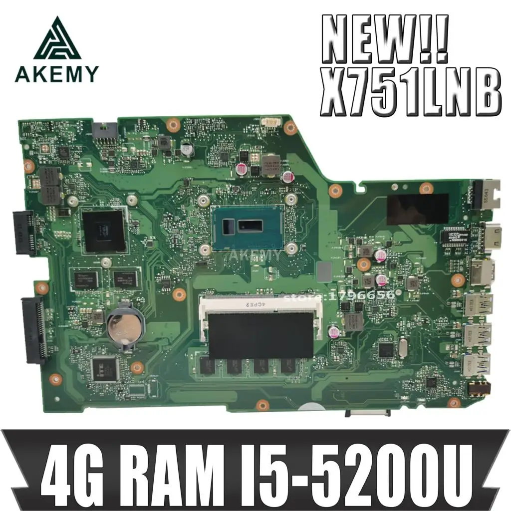 Akemy X751LN placa madre para ASUS R752L X751LN X751LD X751LJ X750LB ...