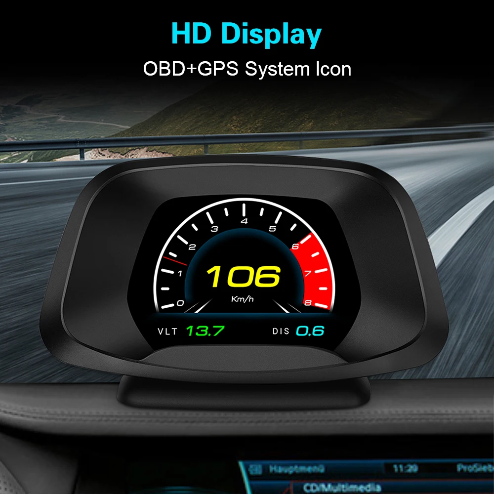 P19 araba OBD2 HUD Head Up Display GPS tarayıcı üzerinde kart ...