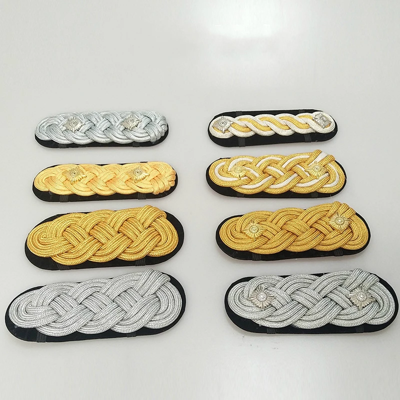 1 Pair Woven Epaulettes Metal Star Epaulete Security Uniform ...