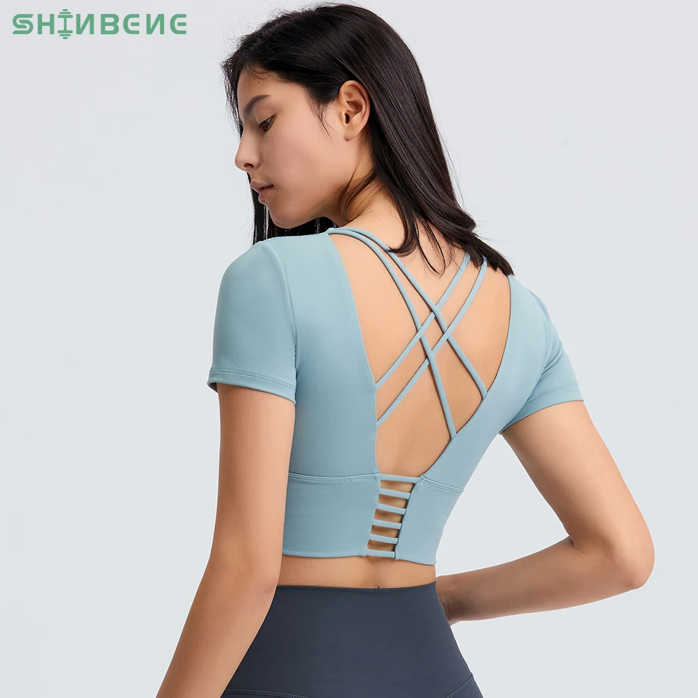 Yoga Shirts Women Padded Sport | Cotton Spandex Yoga Wear Tops | Cotton ...