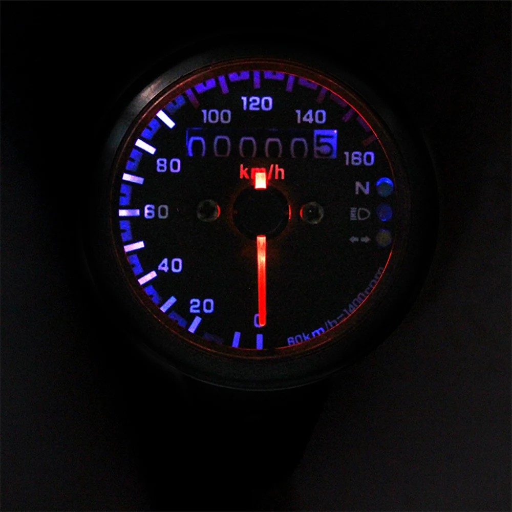 Motorcycle 12V 0-160km/h Motorcycle Speedometer Racer Speedometer ...