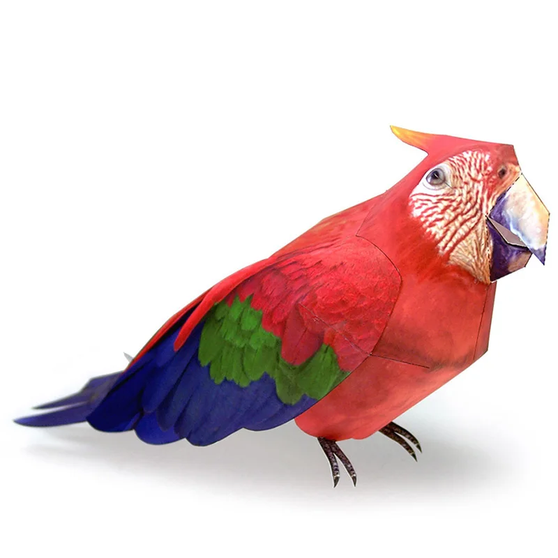 Macaw Psittacidae Parrot Bird Paper Model Realistic Animal Origami Art ...