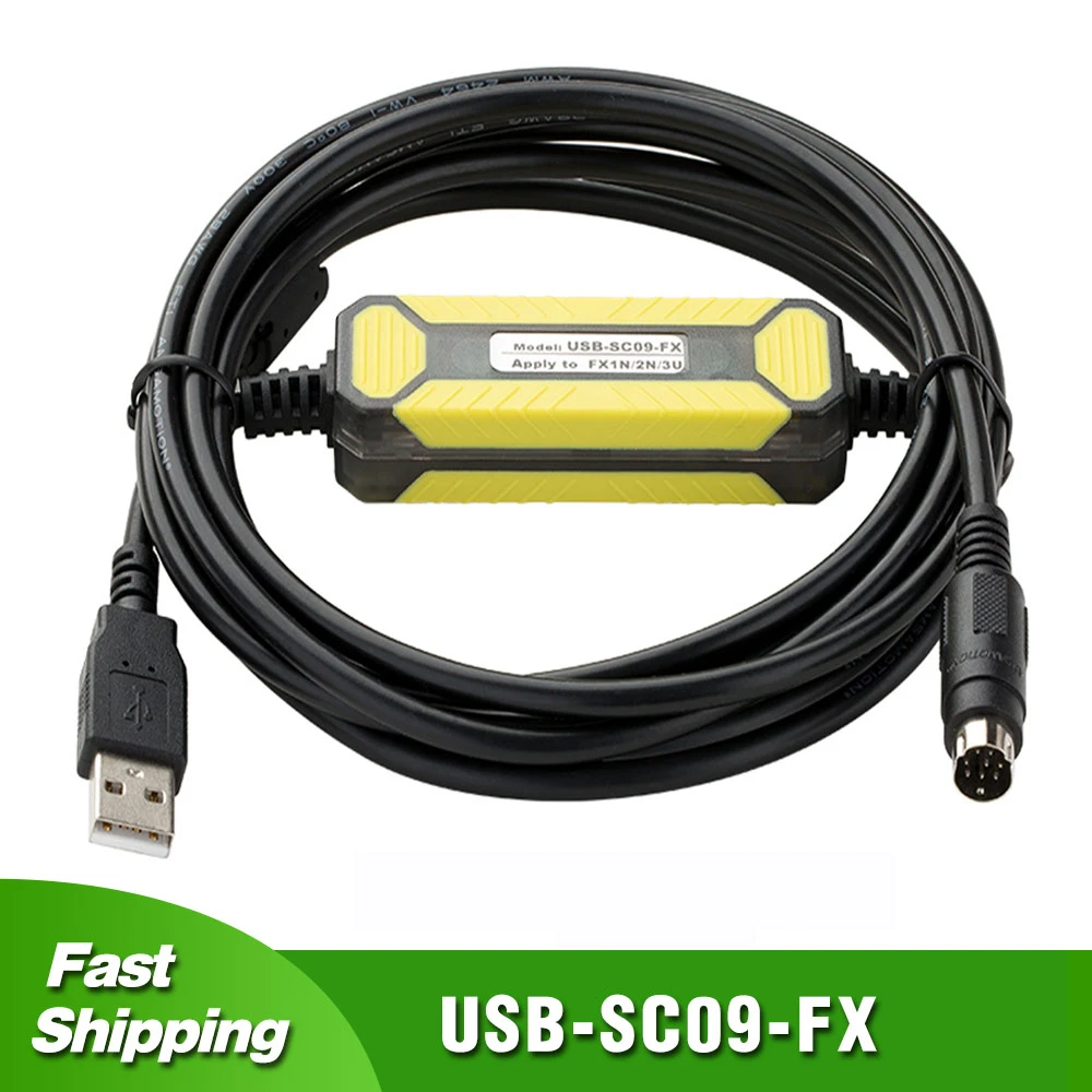 Usb-sc09-fx Fx-usb-aw For Mitsubishi Melsec Fx Series Plc Programming Cable Usb To Rs422 Adapter ...