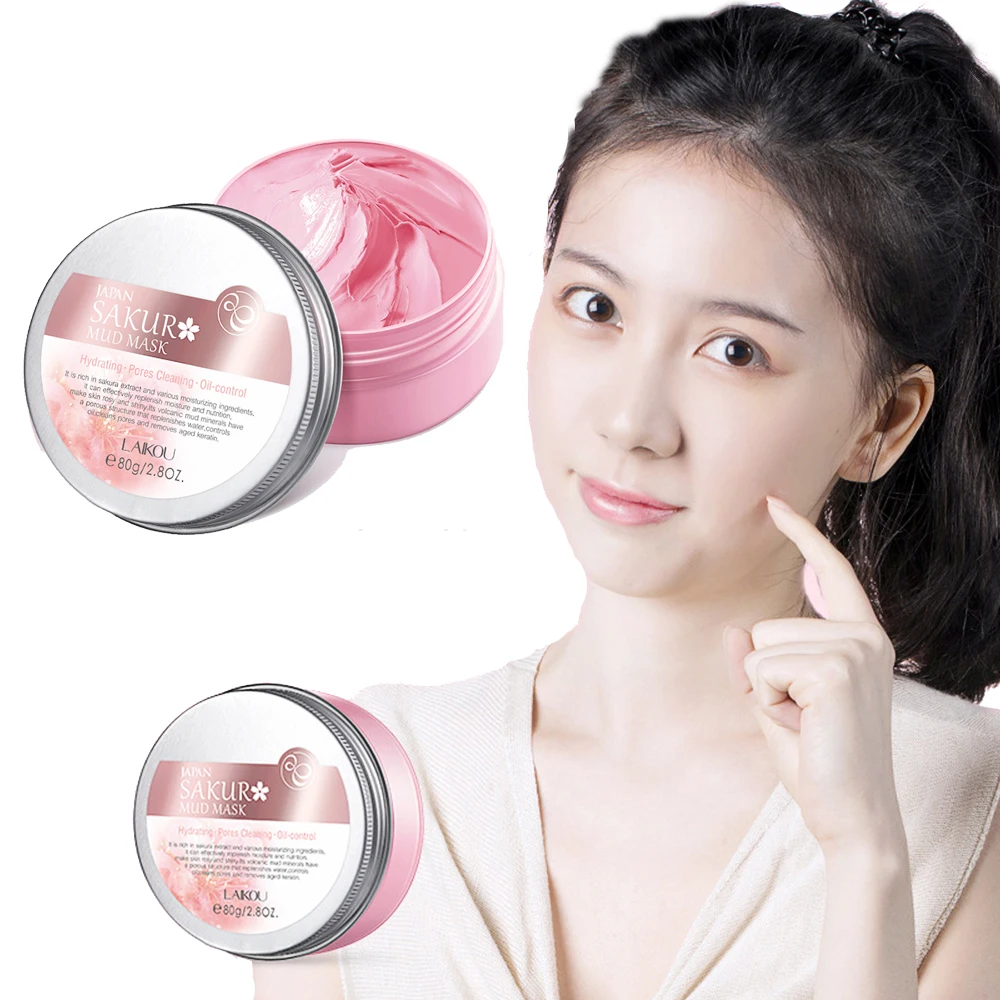Japan Sakura Mud Mask Deep Cleaning Blackhead Acne Moisturizing Oil ...