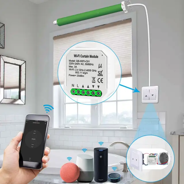 Tuya Smart Life Wifi Függönykapcsoló Esp8266 Modul Roller Redőny Blind Motor Home Google Alexa ...