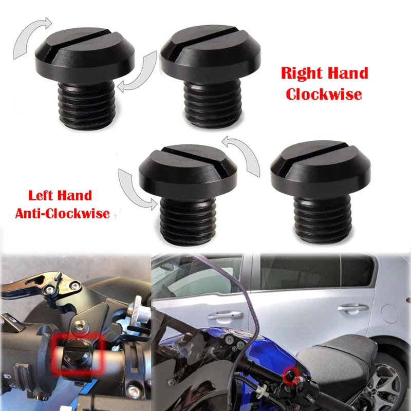Motorcycle M10X1.25 CNC Mirror Hole Plug Screws Aluminum for Honda ...