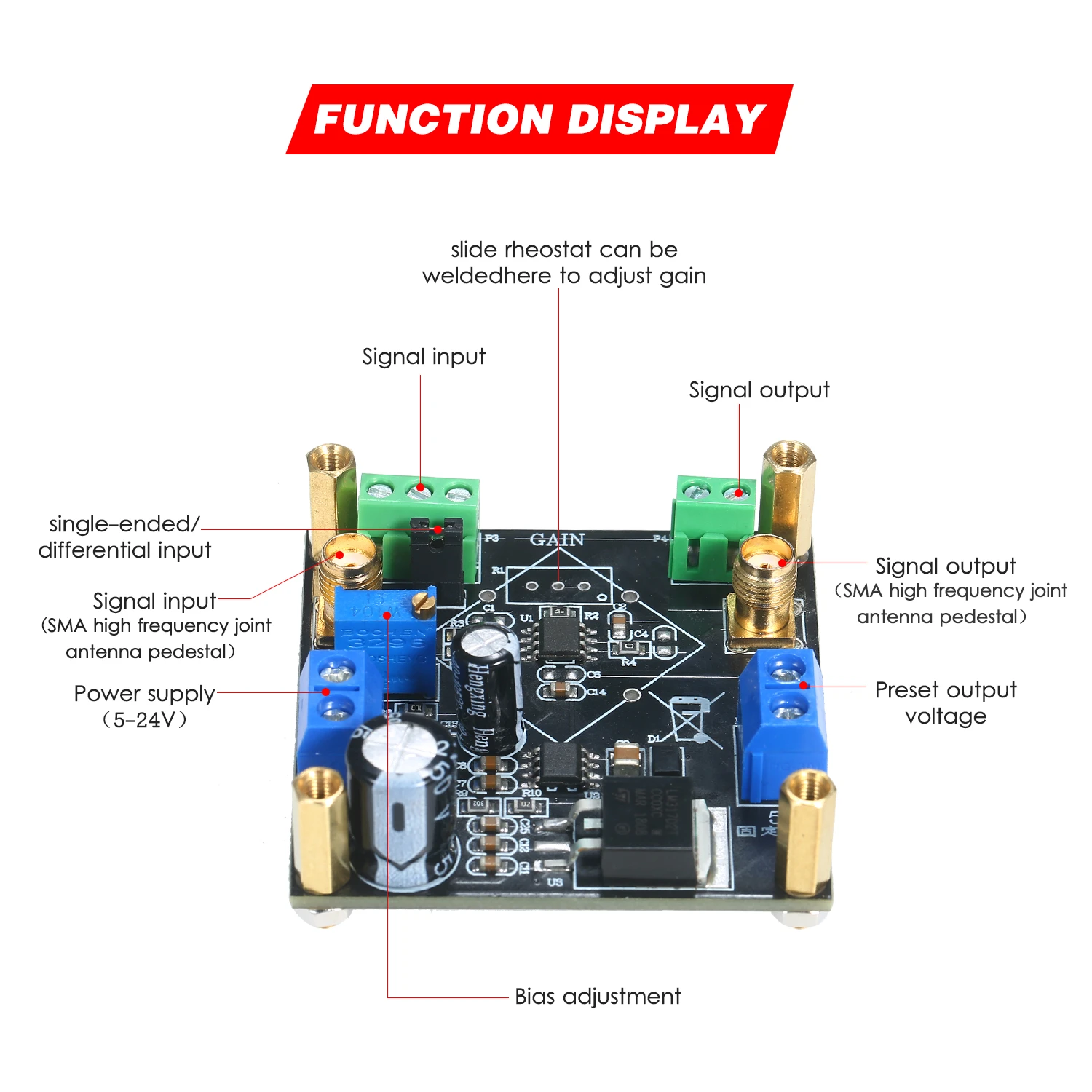 Single voltage amplifier modules