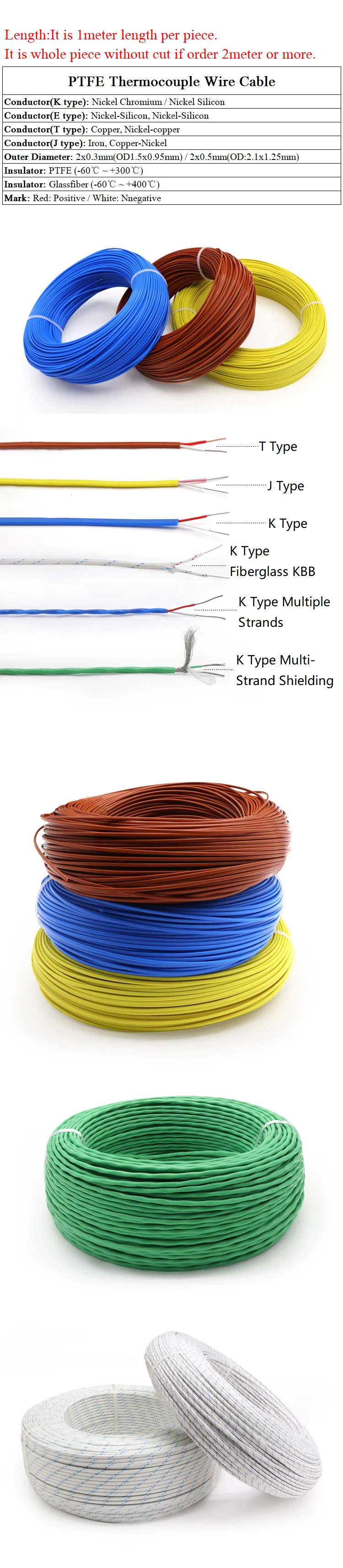 Câble-fil,Câble de Compensation de ligne de mesure de haute température ...