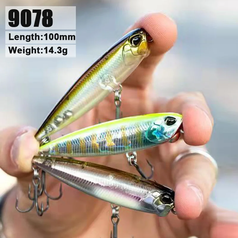 100mm-14-3g-Lures-Fishing-Floating-Pencil-Bait-Topwater-Popper-Wobbler ...