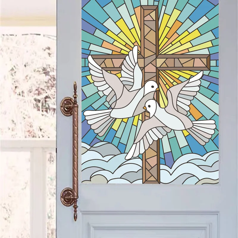 Dove And Cross Stained Glass