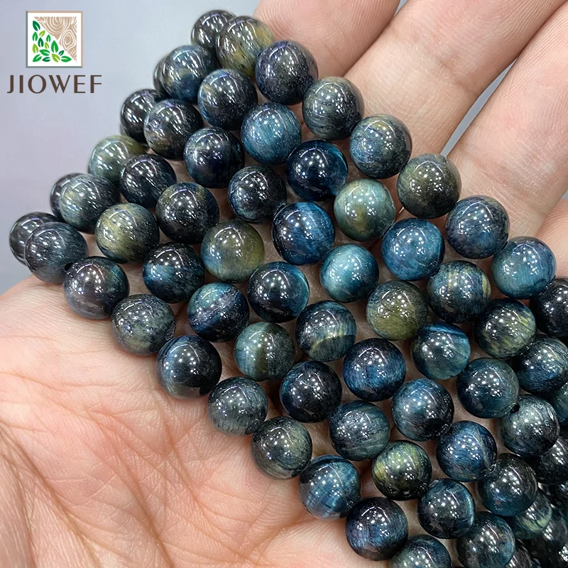 Multicolor-Gray-Blue-Tiger-Eye-Stone-Round-Beads-Diy-Bracelet ...
