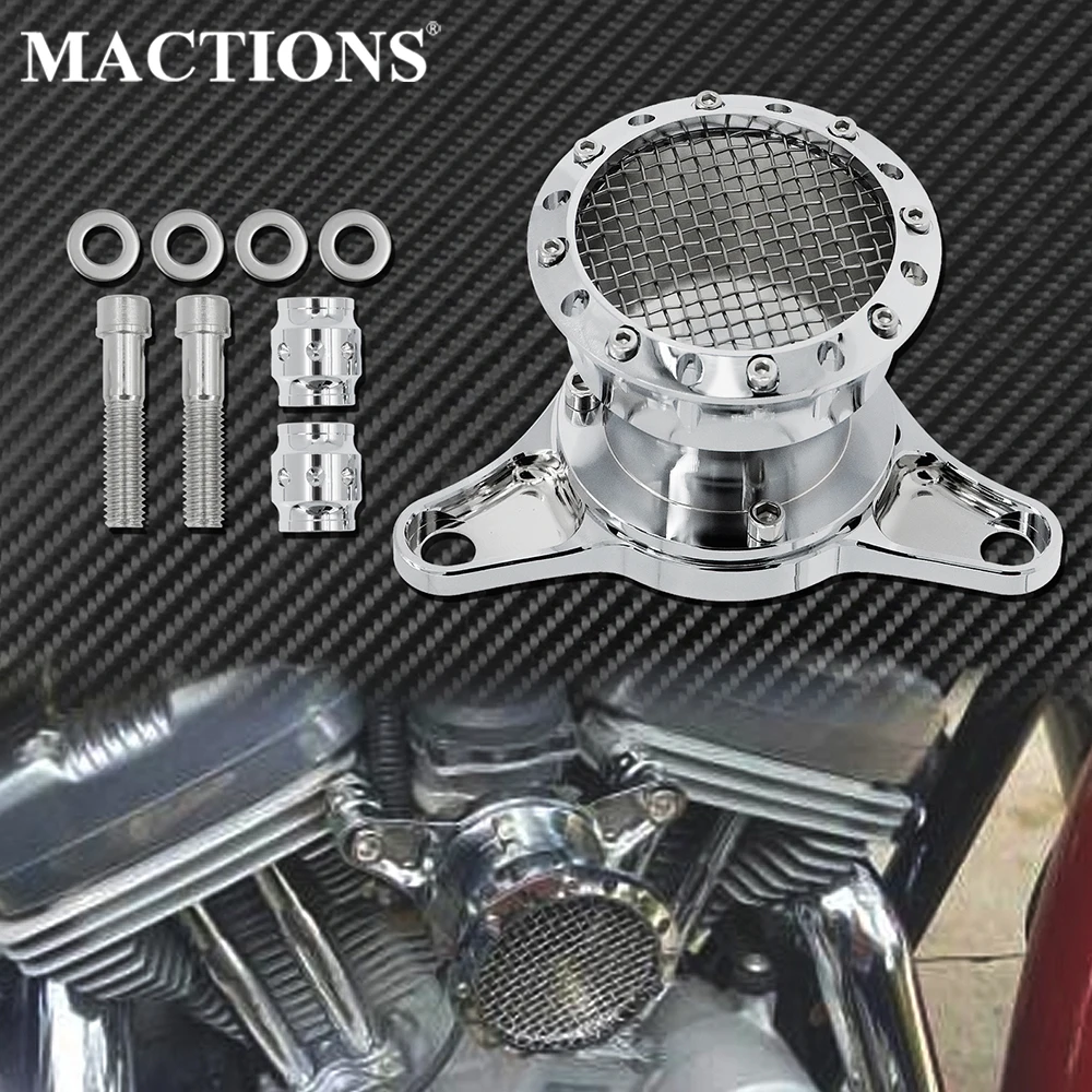 Motorcycle CNC Velocity Stack Air Cleaner Intake Filter Chrome Aluminum ...