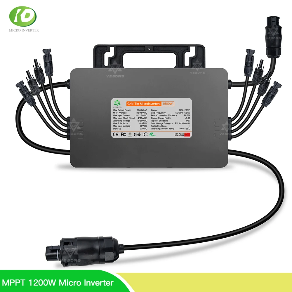 Microinversor Solar MI 1200W Dual MPPT 30V 36V 48V, Inversor de ...