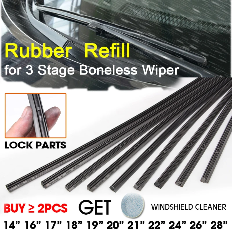 Car Wiper Blade Windscreen Strips 14"16"17"18"19"20"21"22"24"26"28 ...
