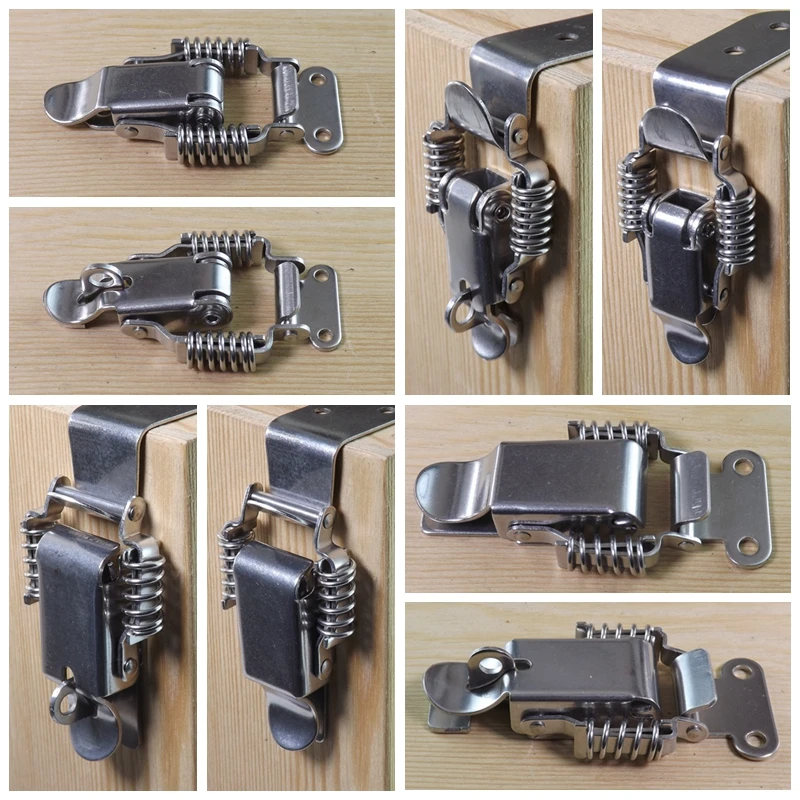 304 Stainless Steel Spring Hasp Wooden Case Lock Buckle Toolbox Lock ...