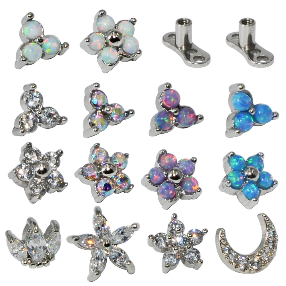 Opal-CZ-Micro-Dermal-Anchor-Skin-Diver-Dermal-Anchor-Surface-Piercing ...
