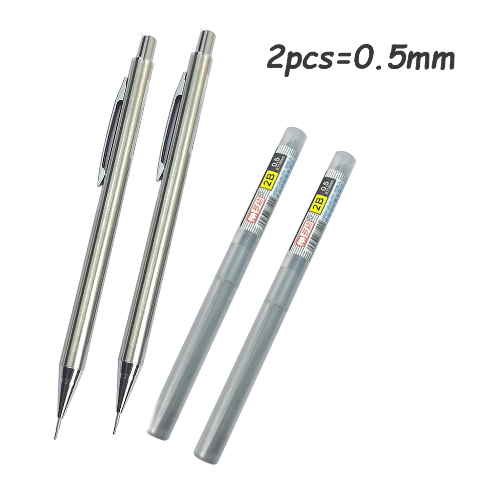 CRAYON GRAPHITE,0.5 0.9mm--Crayons mécaniques entièrement en métal, 0 ...
