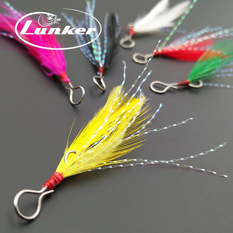 Lunker-feather-10pcs-diy-material-accessories-colorful-trolling-hooks ...