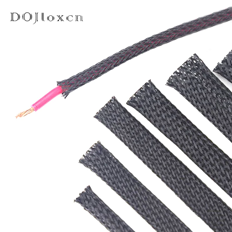 1M Retardant Nylon Braided Mesh Tube PET Telescopic Mesh Sleeve Shock ...