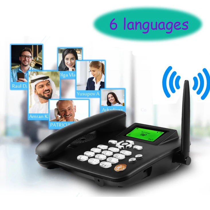 cordless phone Support 2 GSM SIM Cards Fixed black Landline telephone ...