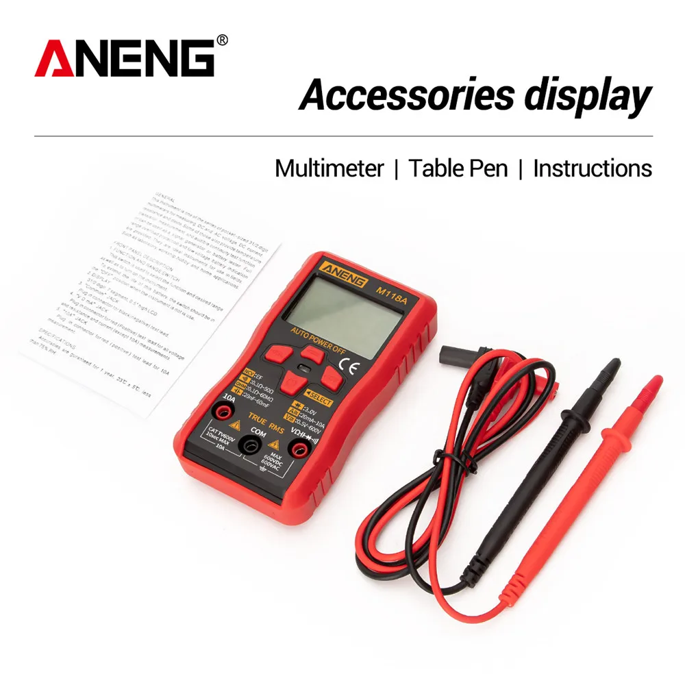 ANENG-M118A-Auto-Ranging-Digital-Multimeter-High-Accuracy-TRMS-6000 ...