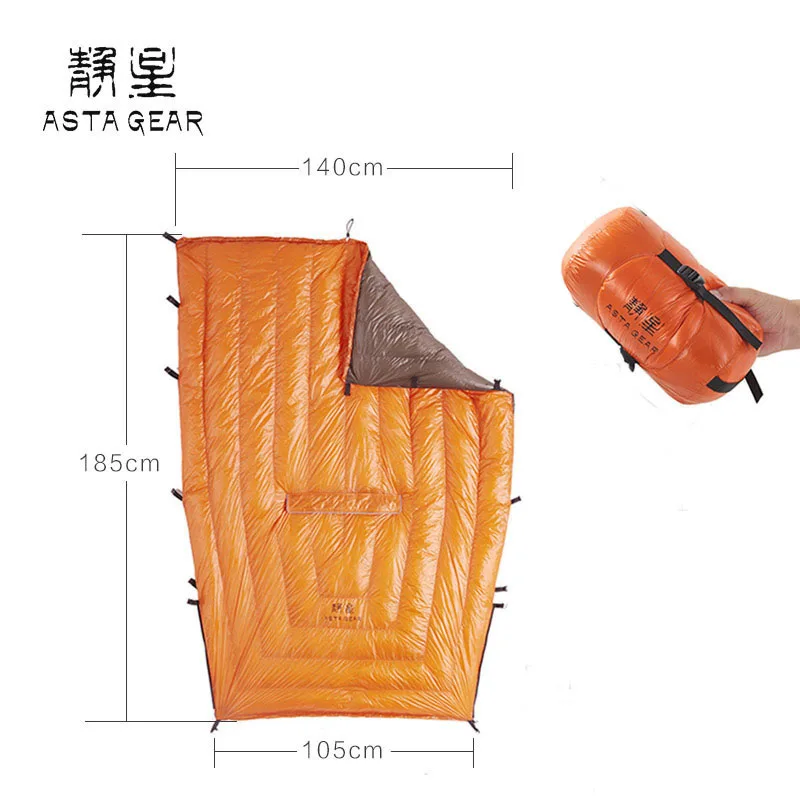 ASTA Outdoor Sleeping Bag, White Duck Down Quilt, 700FP, 260 Grams, 500 ...