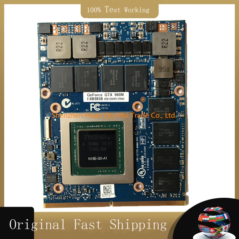 Tarjeta gráfica de vídeo GTX980M, Original, GTX 980M, 8GB, GDDR5, MXM, N16E GX A1, para portátil ...