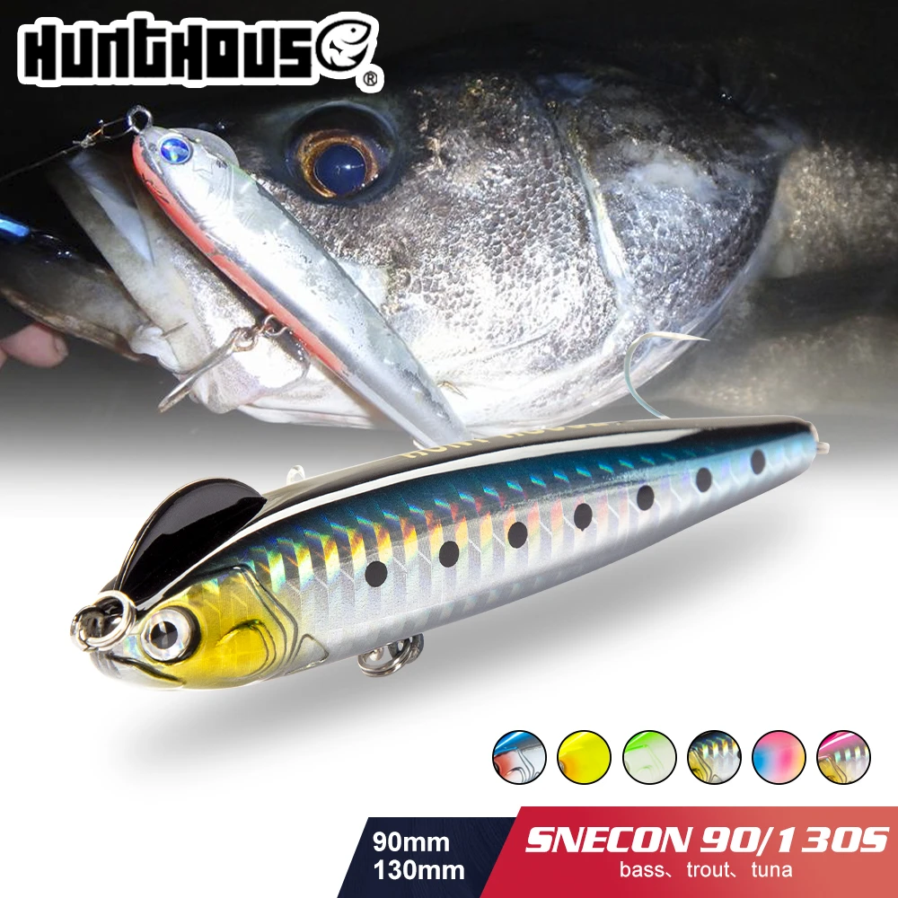 hunthouse fishing lure slow sinking pencil 130mm 26g blue stickbait ...