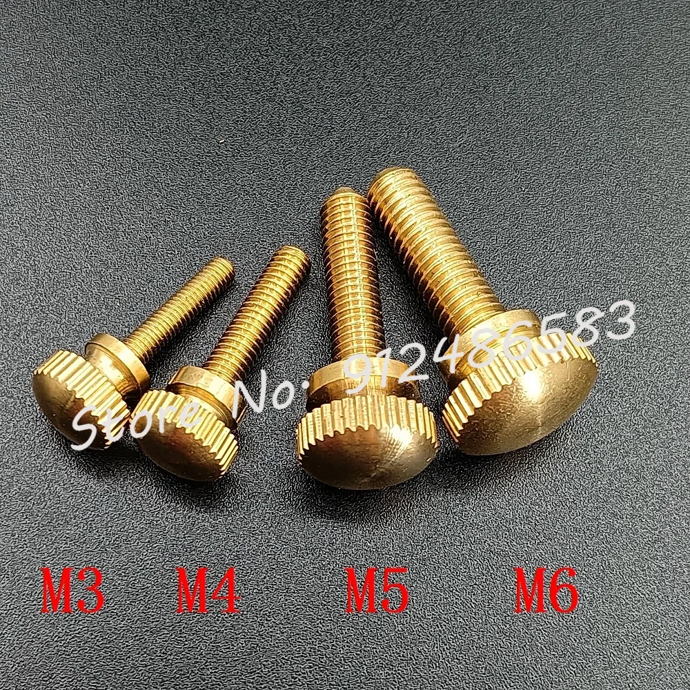 2-5PCS-M3-M4-M5-M6-M8-Hand-Tighten-Brass-Knurled-Screws-Copper-Twist ...