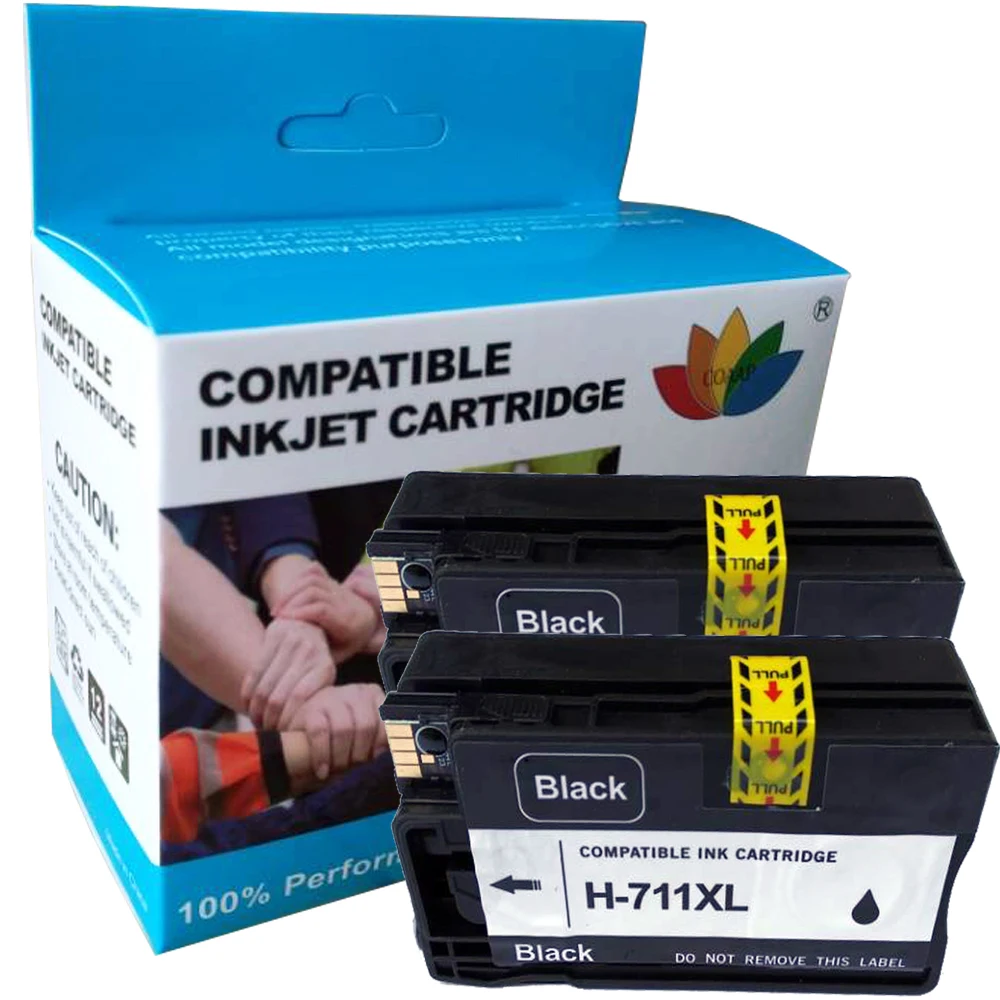2pcs-Replacement-hp711-CZ133A-Black-Ink-Cartridge-For-Compatible-HP-711 ...