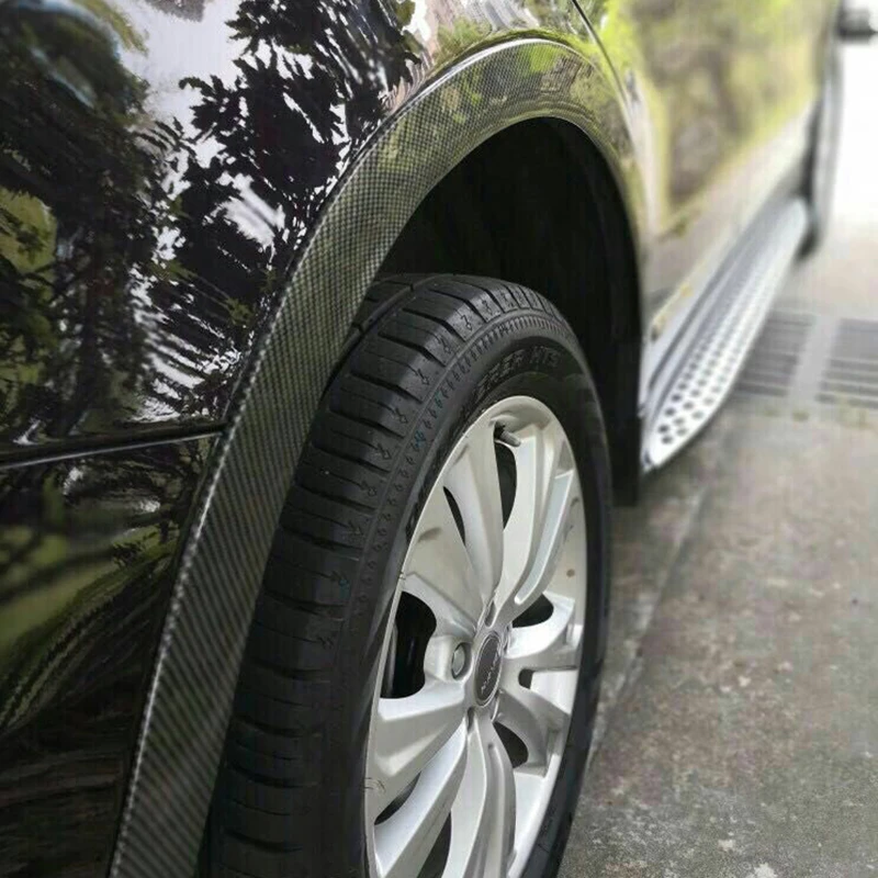 2Pcs 1.5M Car Wheel Eyebrow Strip 3D Carbon Fiber Wheel Eyebrow Sticker ...