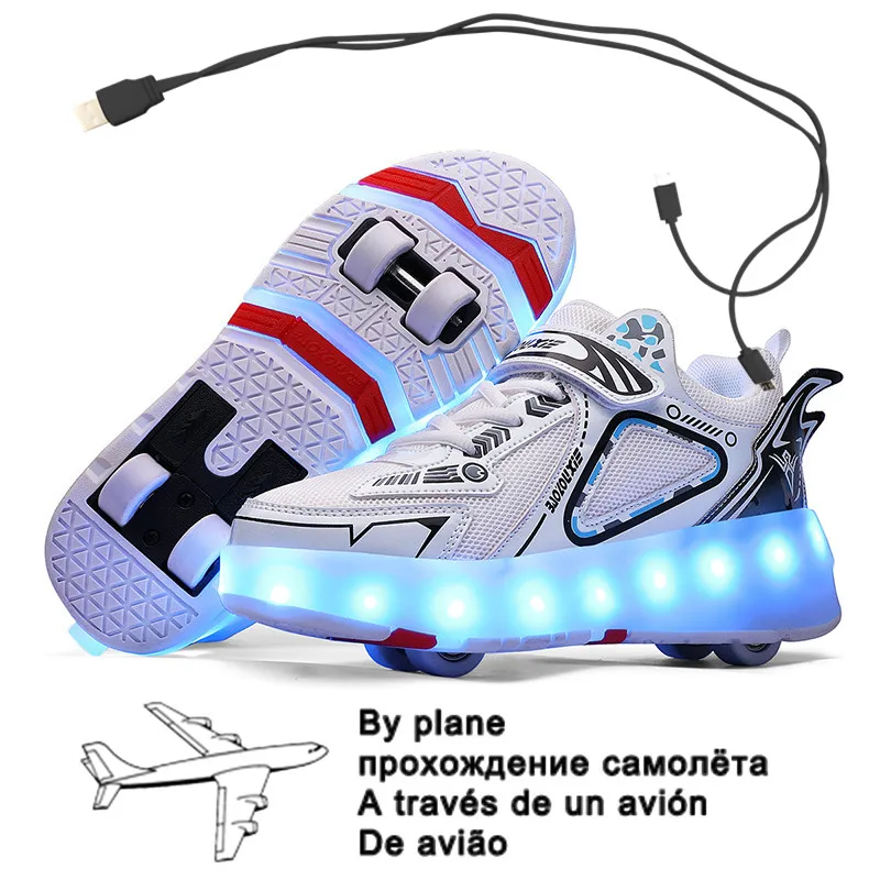 Chaussures-de-patin-roulettes-lumi-re-LED-pour-enfants-baskets-roses ...