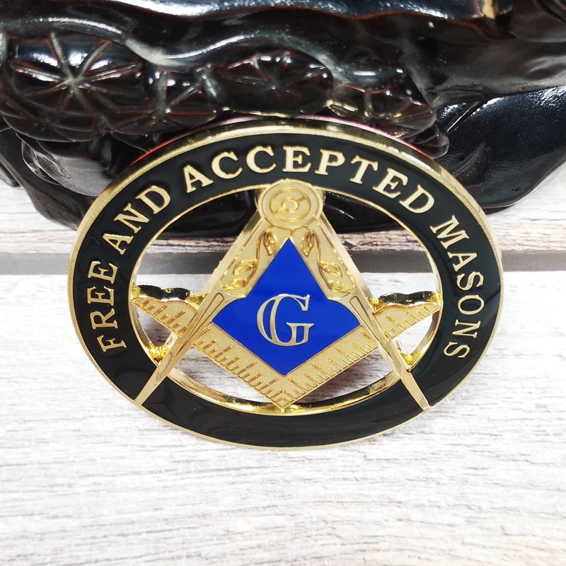 Masonic Auto Car Badge Emblems mason freemason BCM 36 G Black FREE AND ...