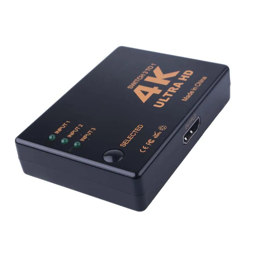 Elistooop 4K Mini 3 Port HDMI Compatible Switcher 1080P Splitter 4K*2K ...