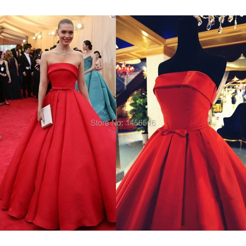 Red Carpet Celebrity Dresses Strapless Elegant Met Gala Celebrity ...
