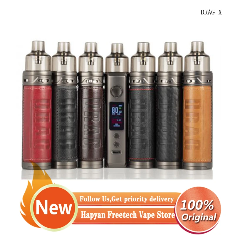 Original Voopoo Drag X 80W Mod Pod Vape Kit Powered by single 18650 ...
