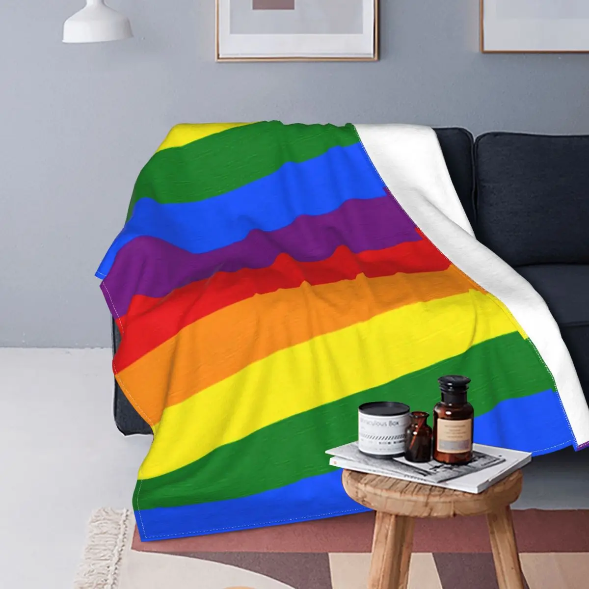 Home & Living Blankets & Throws LGBT Pride Flag Blanket etna.com.pe
