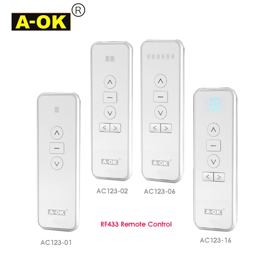 Original A-ok Rf433 Remote Controller Ac123-01 Ac123-02 Ac123-06 Ac123 ...