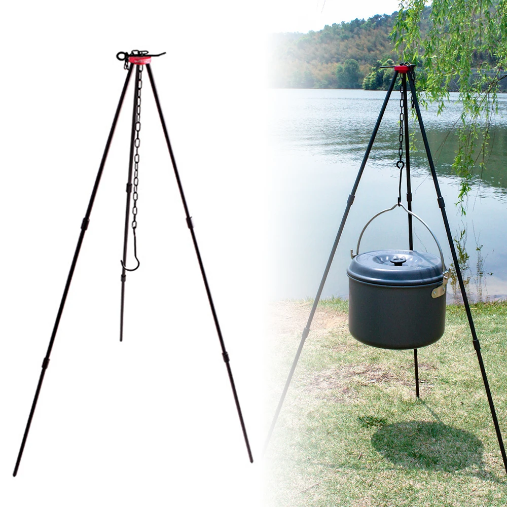 Outdoor Camping Bonfire Tripod Portable Triangle For Fire Hanging Pot ...
