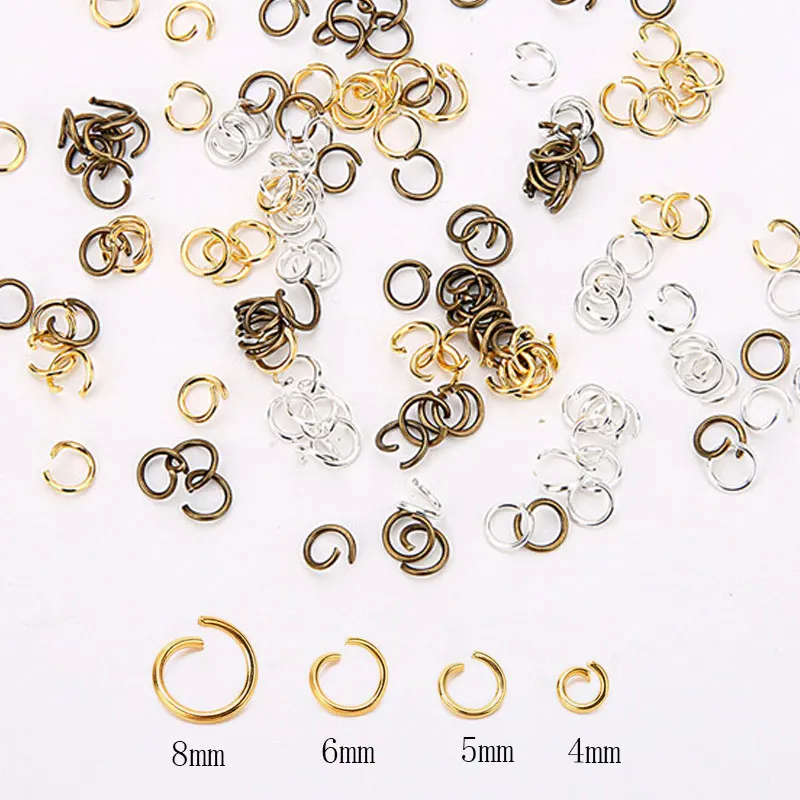 Lote-de-anillos-abiertos-de-Metal-y-hierro-conectores-de-extremo-para ...