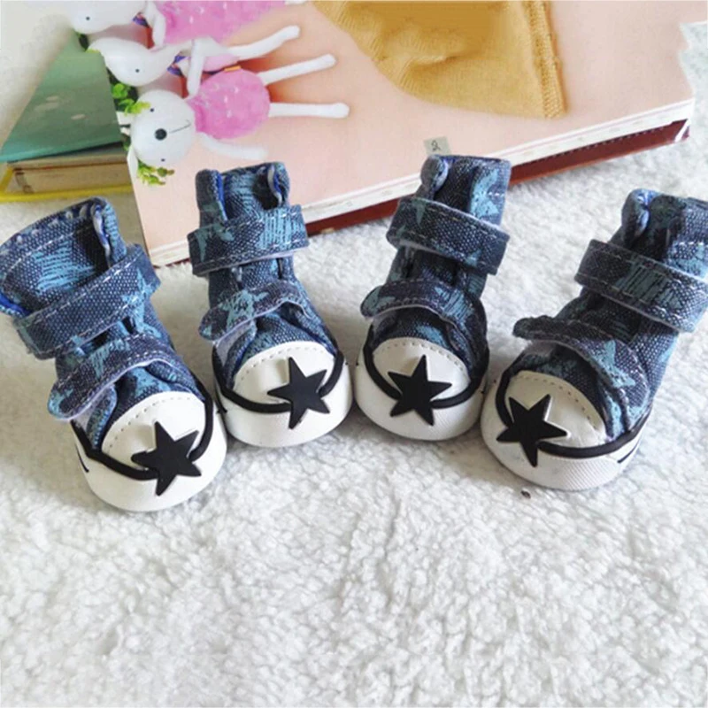 4pcs-Set-Pet-Dog-Shoes-Small-Dog-Puppy-Boots-Star-Style-Fashion-Pet ...