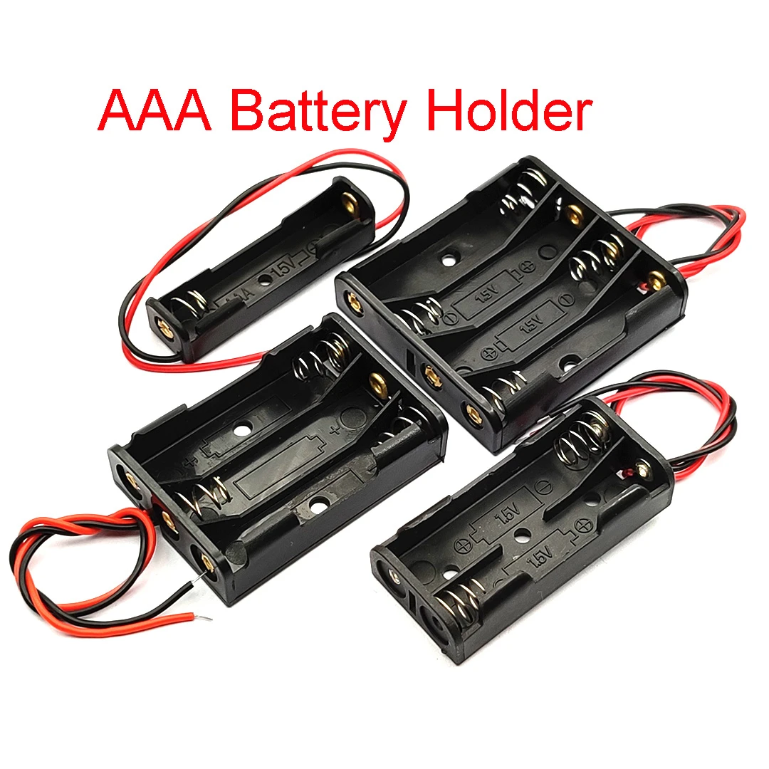 1/2/3/4 Slot AAA Battery Case Battery Box AAA Battery Holder With Leads ...