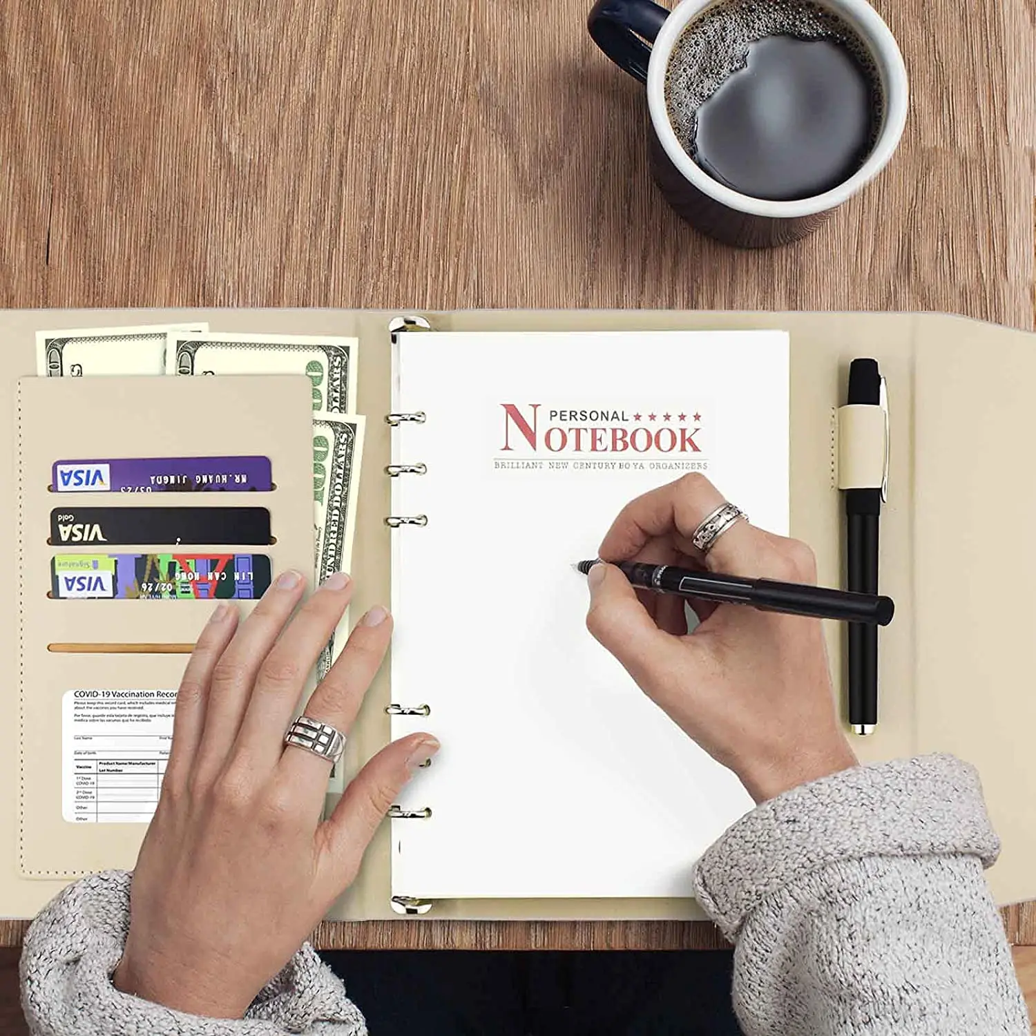 2021 New Binder Notebook Pu Leather Bible Notepad Folder A5 B5 Diary ...