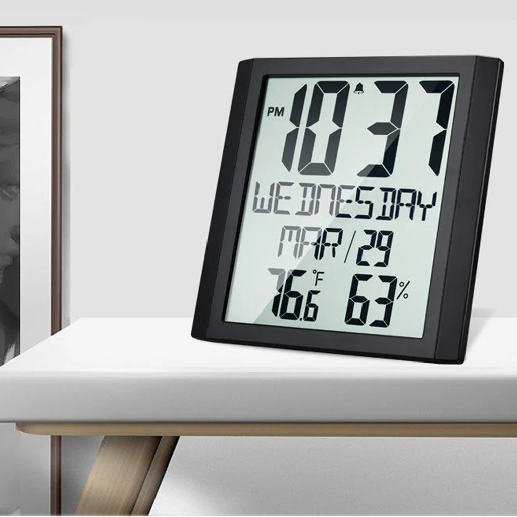 Digital-Clock-Large-Screen-Display-Easy-to-Read-Temperature-Humidity ...