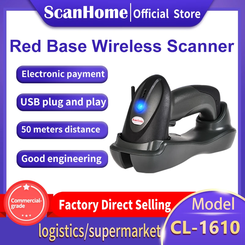 ScanHome CCD Wireless Barcode Scanner 1D Handheld Barcode Scanner ...